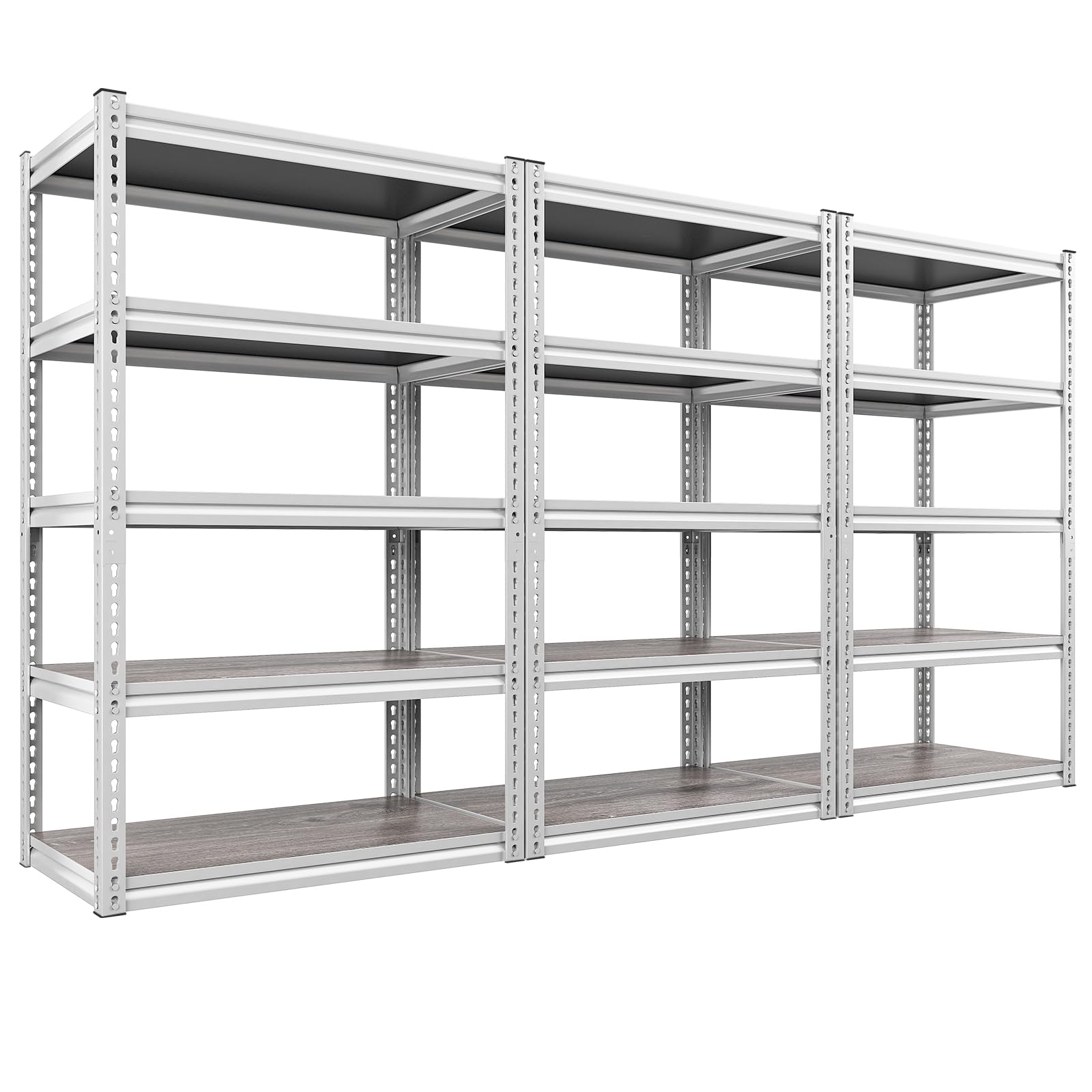REIBII Garage Shelving Load 2500LBS Wide Storage Shelves Adjustable Sturdy Heavy Duty Shelving Deep Metal Shelves for Storage Tall Metal Shelf, Organize for Pantry Kitchen