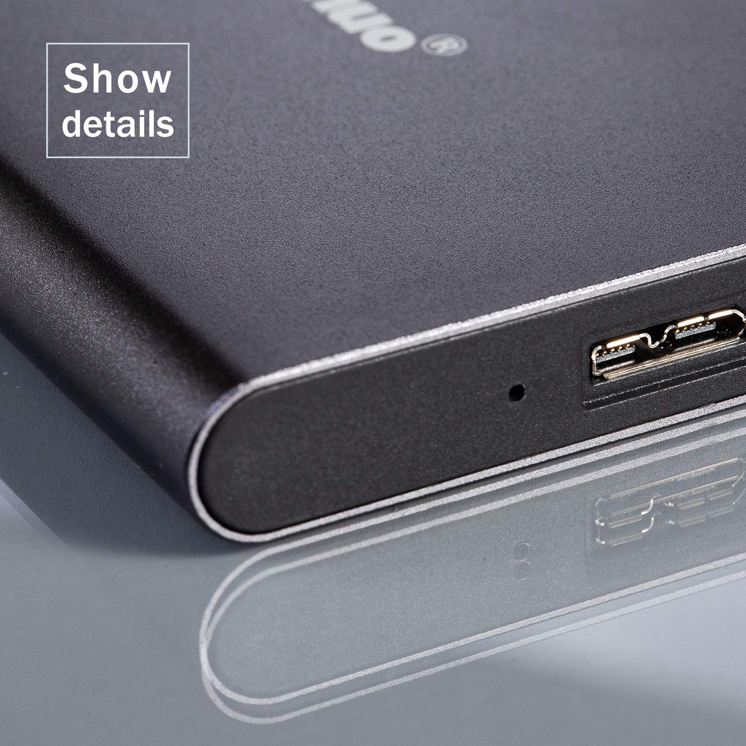 FEISHUO Portable External Hard Drive USB3.0 SATA HDD Storage (120G, Gray)