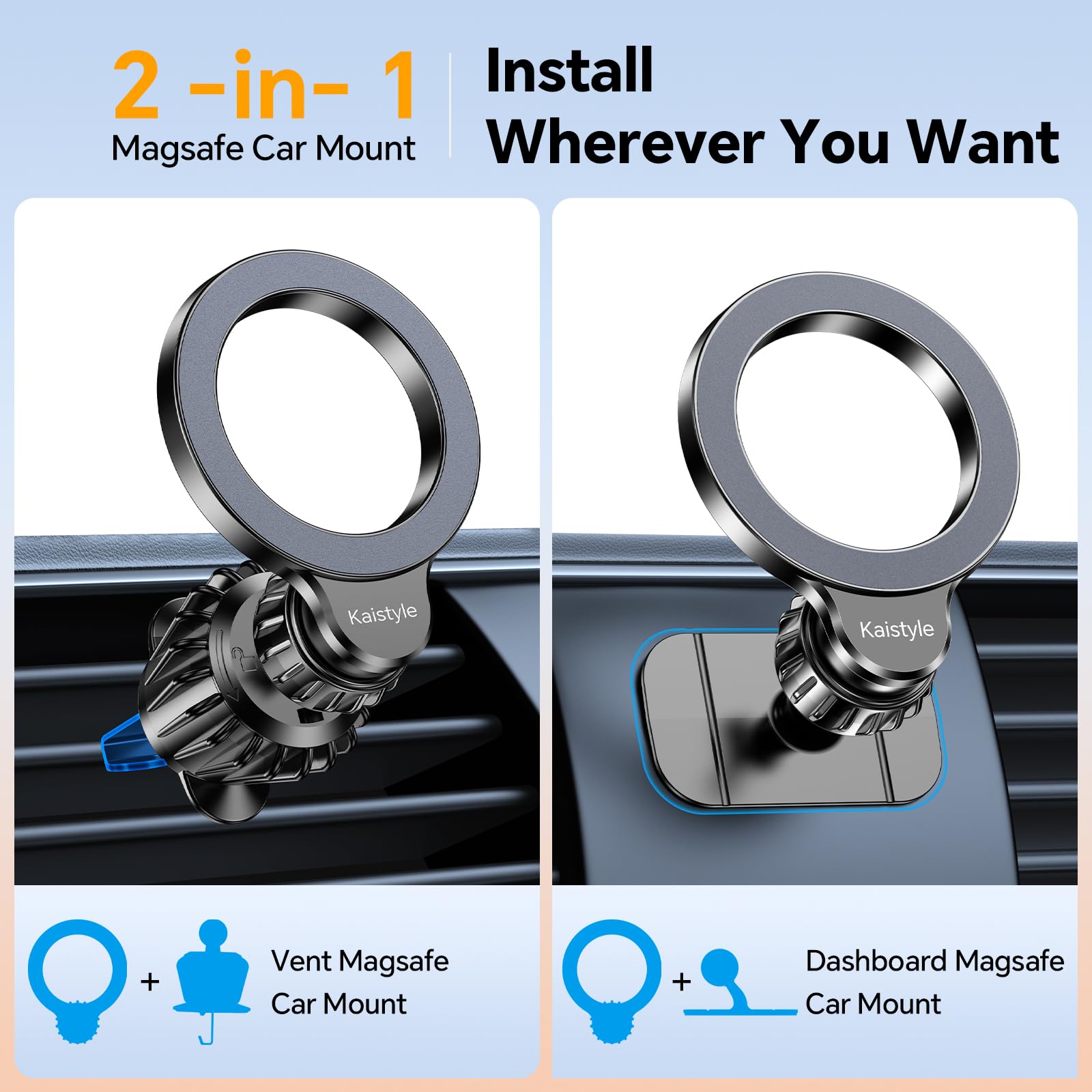for iPhone Magsafe car Mount Vent【20 Strong Magnets 】Magnetic Phone Holder for Car Vent Cell Phone Holder Car Mount, Hands Free Car Phone Holder for Car for iPhone 15 14 13 Pro Plus Max Mag Safe Case
