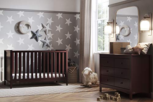 Graco Melbourne 3-in-1 Convertible Crib (Espresso) β Converts from Baby Crib to Toddler Bed and Daybed, Fits Standard Full-Size Crib Mattress, Adjustable Mattress Support Base