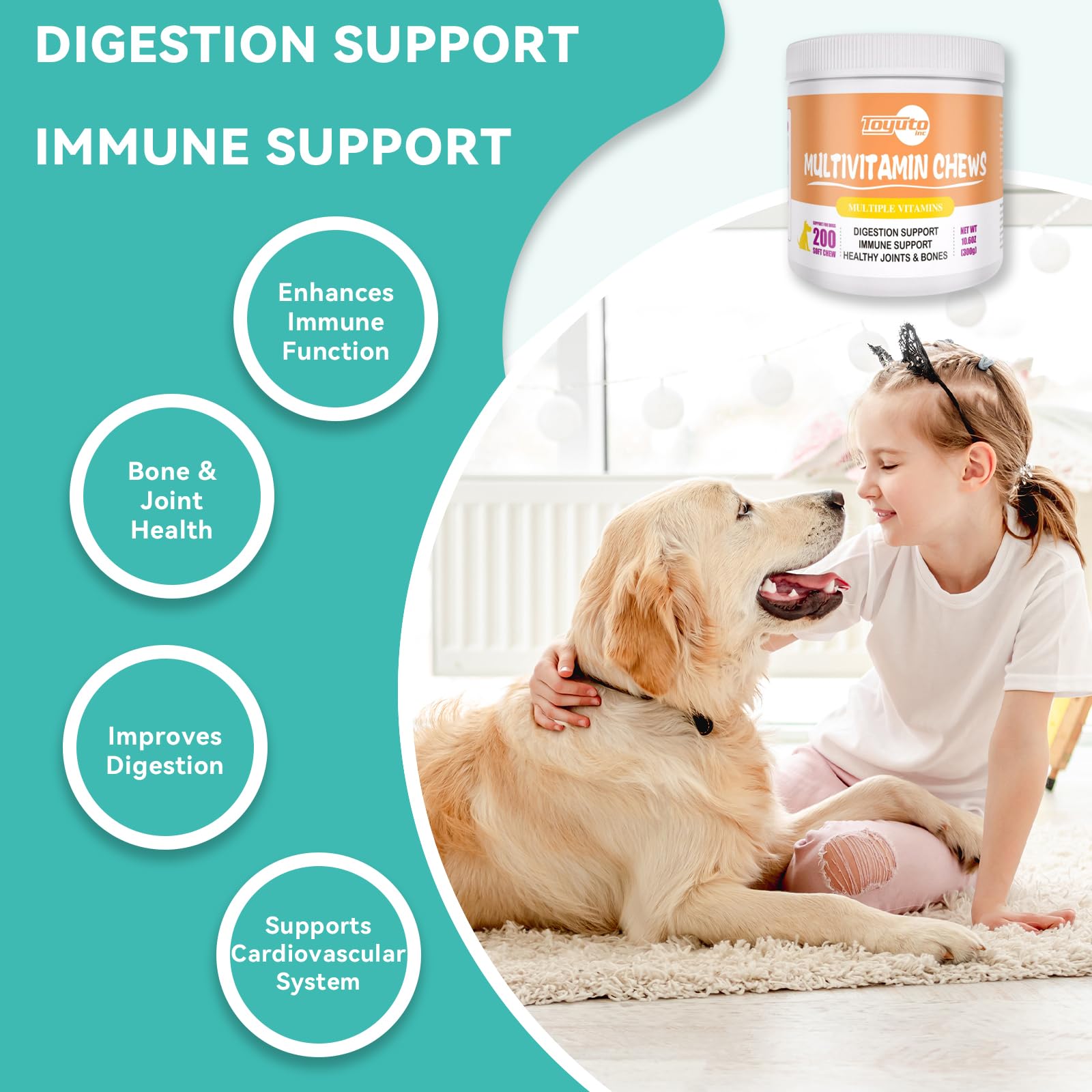 Omega-3 Multivitamin Skin and Coat Supplement for Dogs Omega 3 Fish Oil Supplement, Supports Shedding, Skin & Coat, Immunity, EPA,DHA (Heart,Bone, Multivitamin)