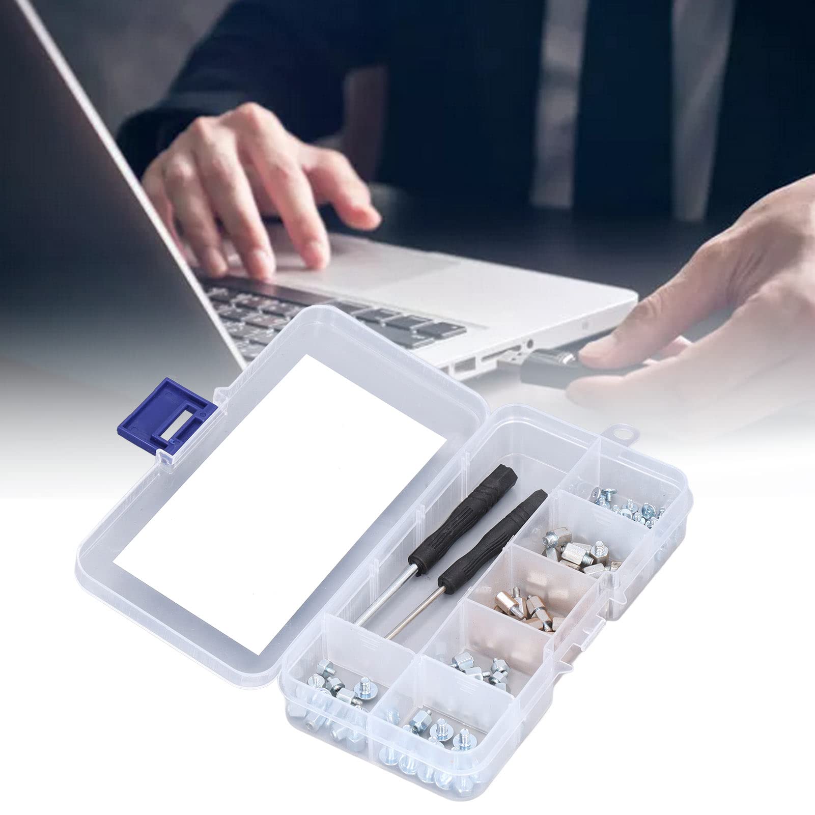 Laptop Repair Screws, Standard Sizes Carbon Steel Hex Screw Bracket Multifunctional Practical High Hardness Wear Resistant for Storage Module Mounting