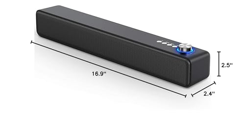 LENRUE Computer Speakers, Bluetooth 5.0 PC Speakers with MIC, Bass, Wired/Wireless Speaker for Desktop Computer, PC, Laptop, Tablet, Phone and More