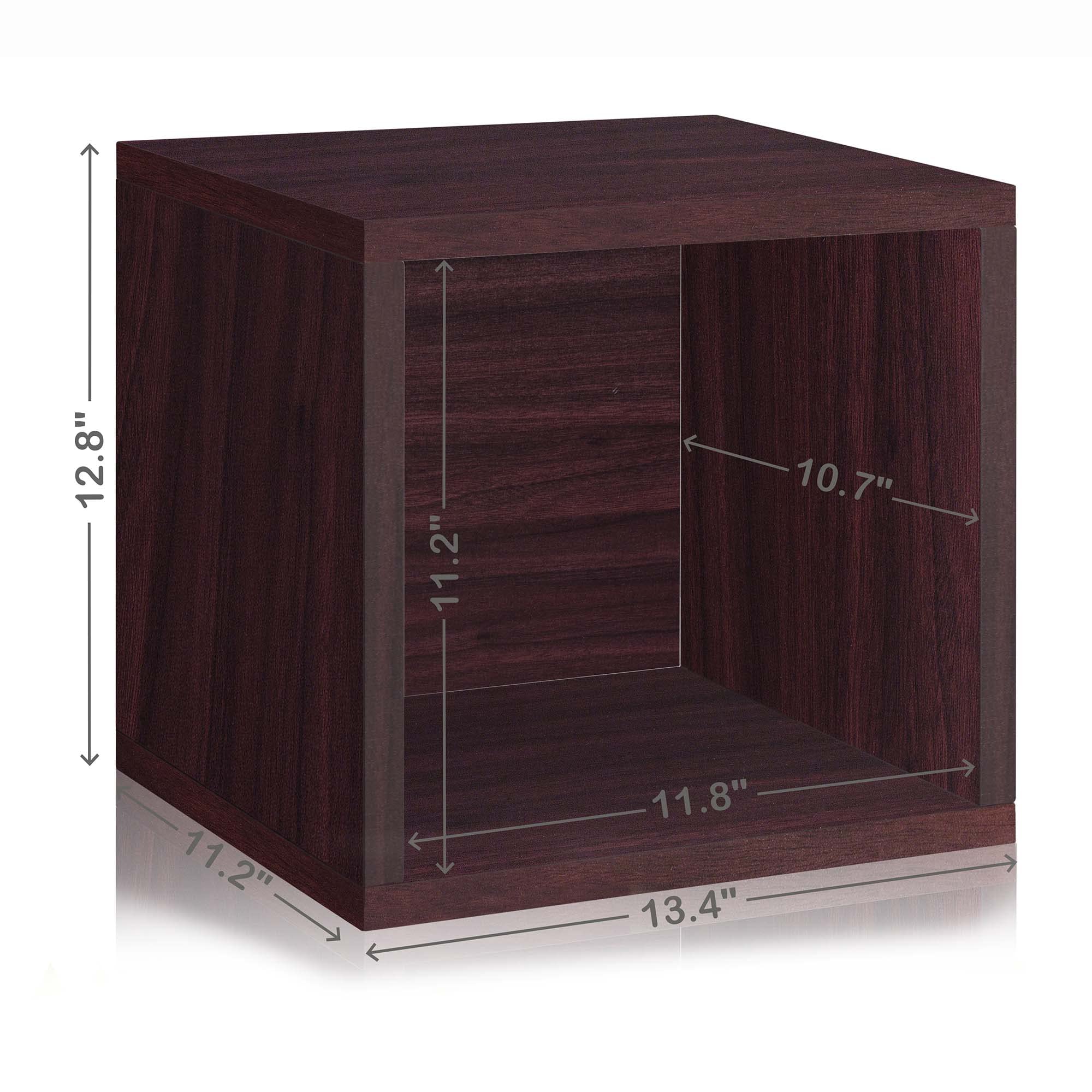 Way Basics,1 shelves Eco Stackable Storage Cube, Cubby Organizer (Tool-Free Assembly and Uniquely Crafted from Sustainable Non Toxic zBoard paperboard), Espresso (11.2"D x 12.8"W x 13.4"H)