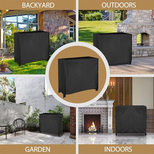 LIBMALL 4ft 600D Oxford Heavy Duty Waterproof Outdoor Firewood Log Rack Cover