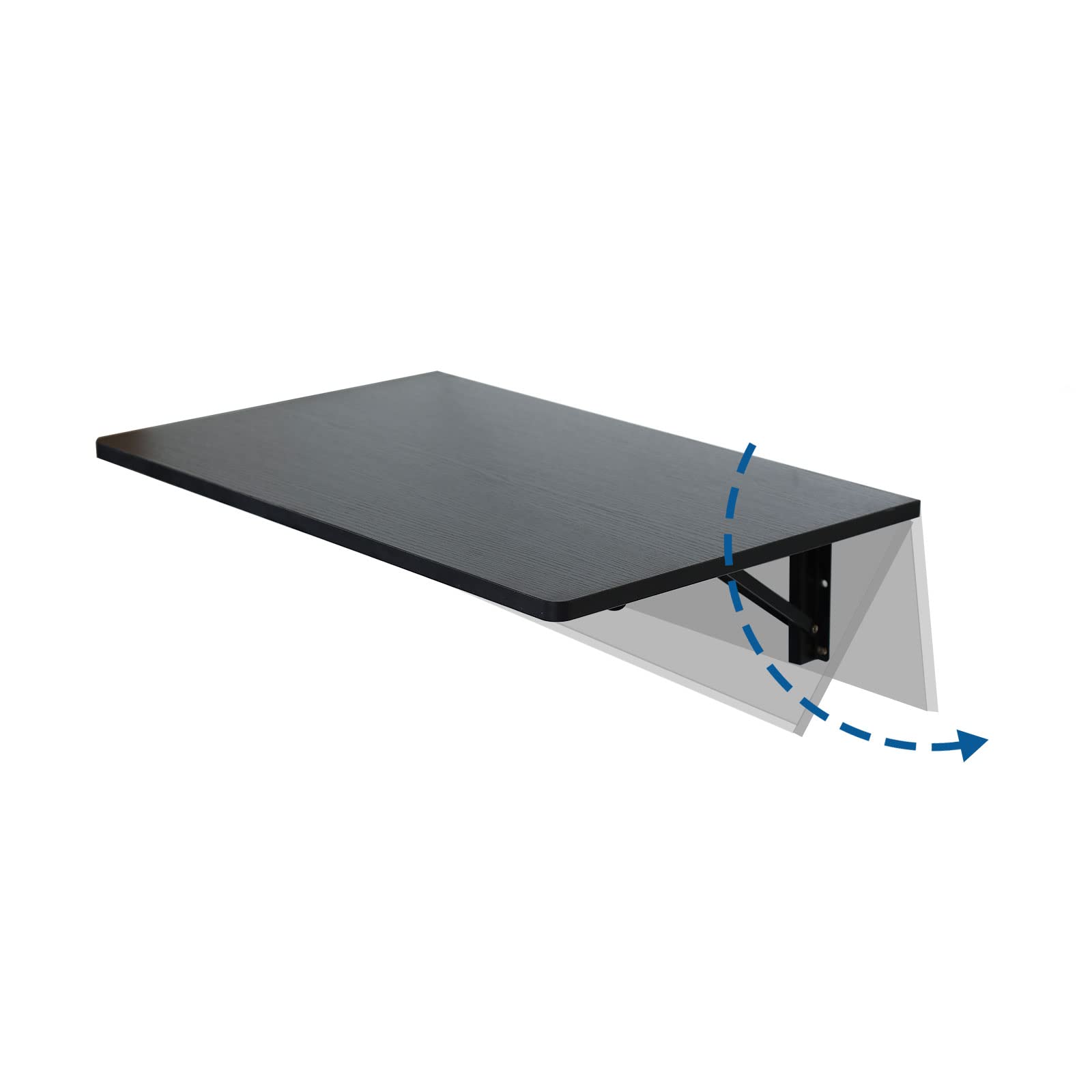 Zytty Folding Wall Desk, Wall Desk Fold Down Wall Mounted Desk for Small Space, Floating Desk (Black, Medium)