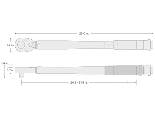 TEKTON 1/2 Inch Drive Micrometer Torque Wrench (25-250 ft.-lb.) | 24340