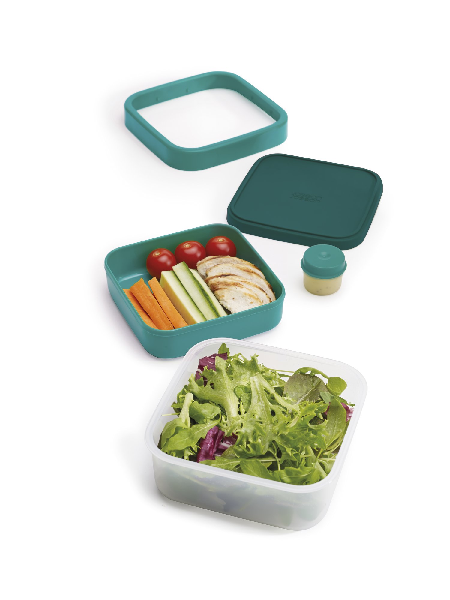 Joseph Joseph GoEat Compact 3-in-1 Salad Box, Teal