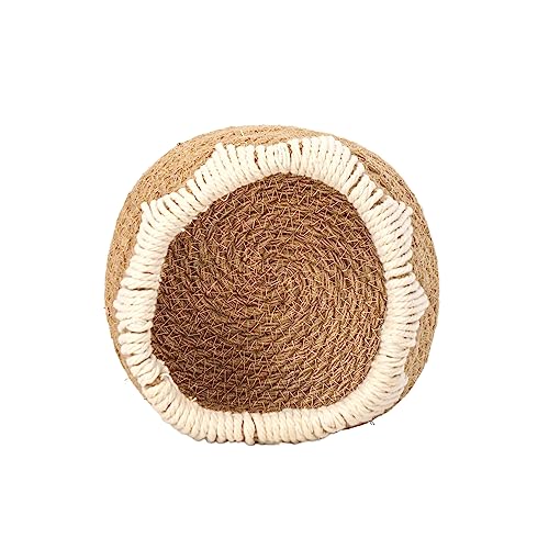 Foreside Home & Garden Woven Tapered Basket Jute & White Cotton Rope