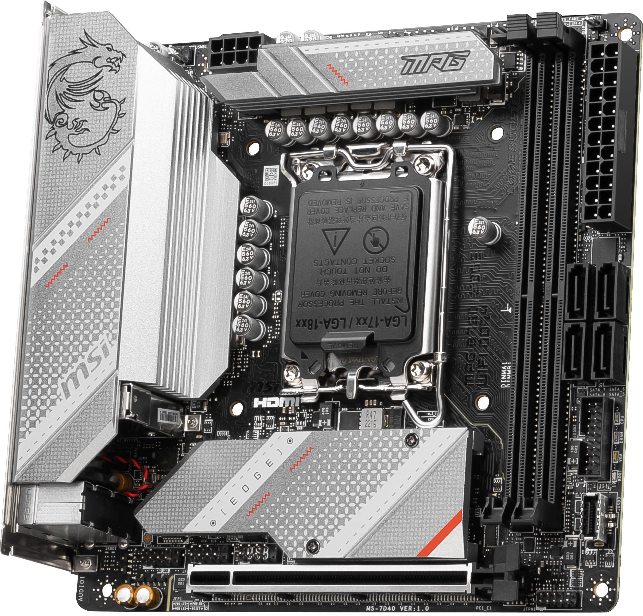 MSI MPG B760I Edge WiFi DDR4 Gaming Motherboard (Supports 12th/13th Gen Intel Processors, LGA 1700, DDR4, PCIe 4.0, M.2, 2.5Gbps LAN, USB 3.2 Gen2, Wi-Fi 6E, Mini-ITX)