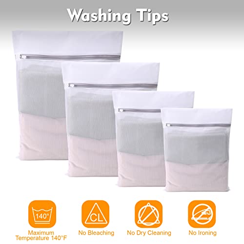 NAOKBOEE 10 Packs Mesh Laundry Bags for Delicates, Washing Machine Wash Bags, for Lingerie, Bra, Socks, Underwear, Baby Clothes, Travel Storage(1 Extra Large, 3 Large, 3 Medium, 3 Small)