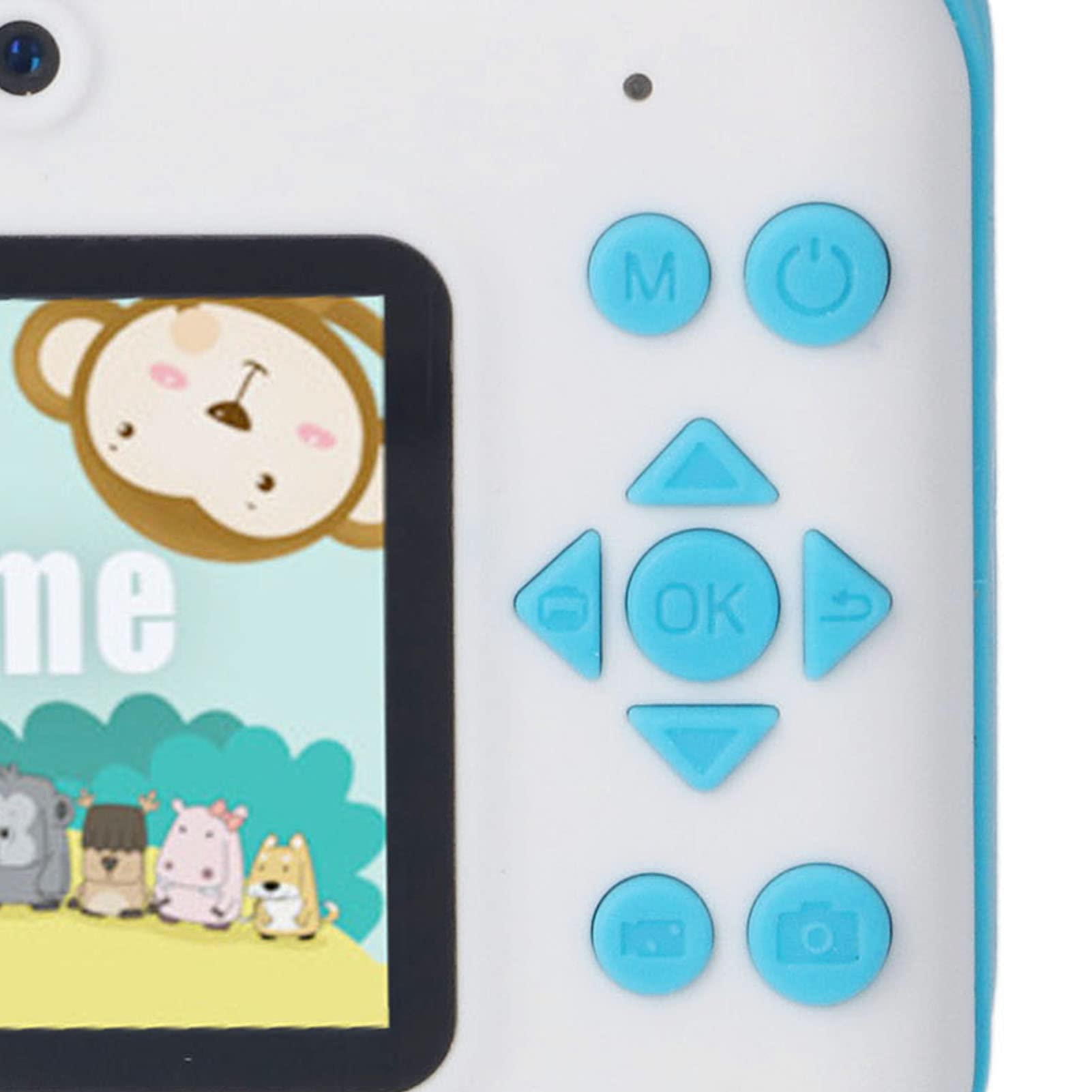 GLOGLOW Camera, HD 1080P Dual Lens 1000mAh Battery 2.4 Inch LCD Screen Kids Print Camera for Travel (Sky Blue)