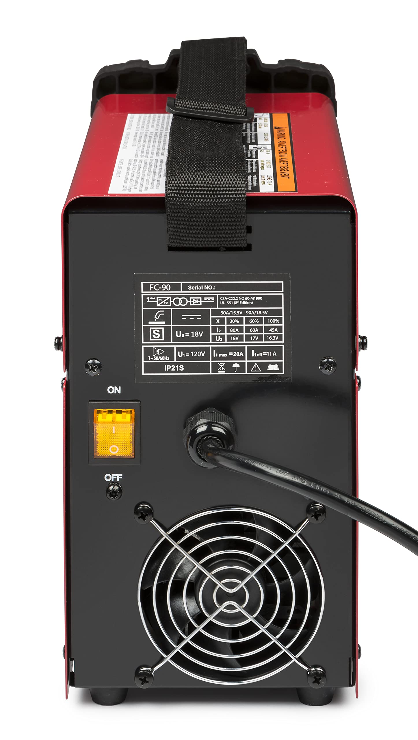 Lincoln Electric FC90 Flux Core Wire Feed Welder and Gun, 90 Amp, 120V, Inverter Power Source for Easy Operation, Portable Shoulder Strap, Best for Small Welding Jobs