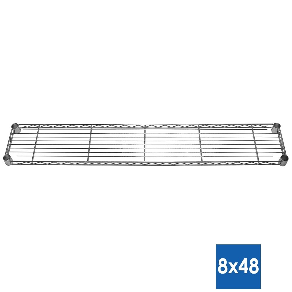 Shelving Inc. 8" d x 48" w x 84" h Chrome Wire Shelving with 6 Tier Shelves, Weight Capacity 800lbs Per Shelf