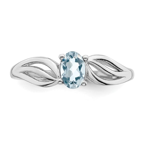 IceCarats 925 Sterling Silver Blue Aquamarine March Birthstone Ring Gemstone Band 925 Sterling Silver - March - Size 8