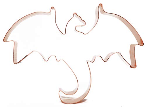Mythical Flying Dragon Cookie Cutter 6.25 X 4.25 inches - Handcrafted Copper Cookie Cutter by The Fussy Pup