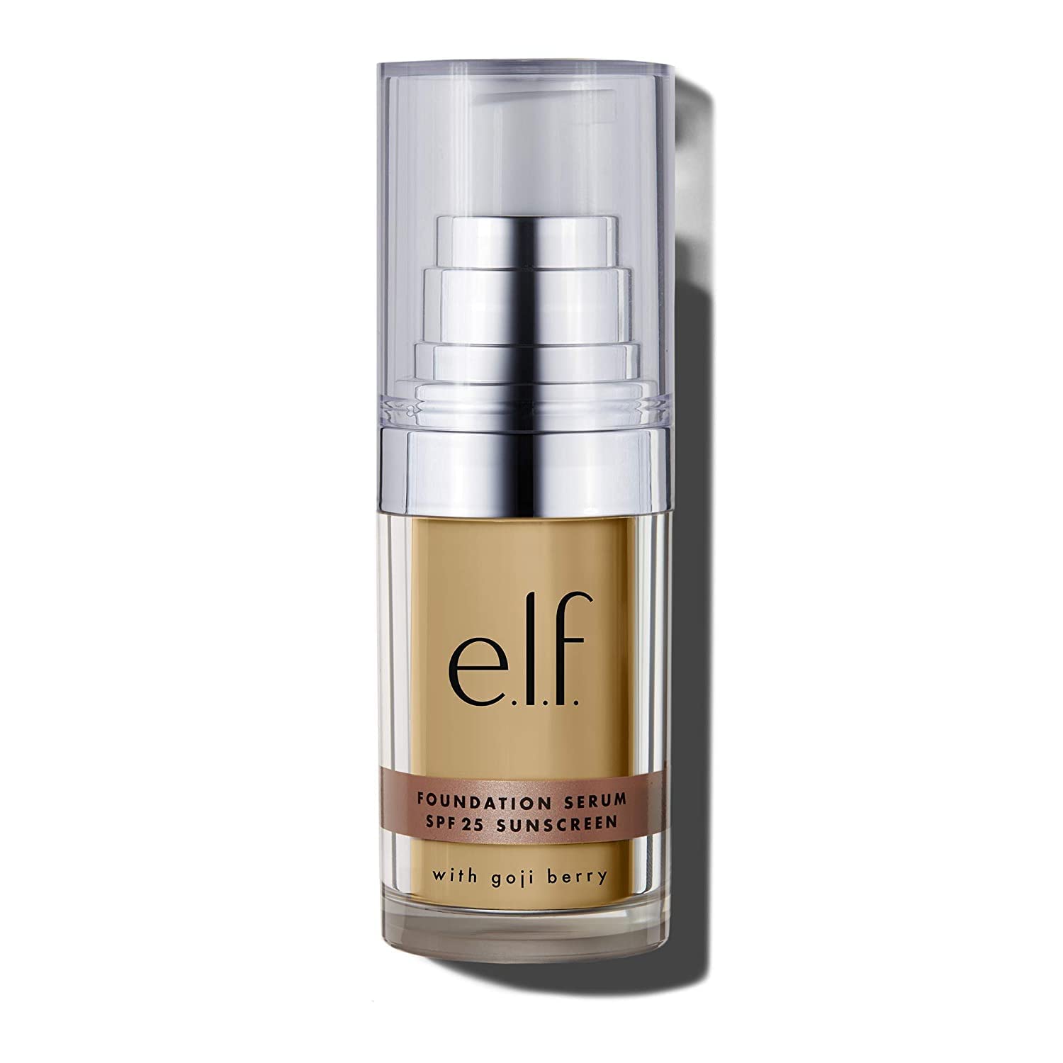 e.l.f. Beautifully Bare Foundation Serum SPF 25 Luminous, Lightweight, Sheer Coverage, Minimizes Pores & Fine Lines, Brightens For All Skin Types, Light/Medium, 0.47 Fl Oz