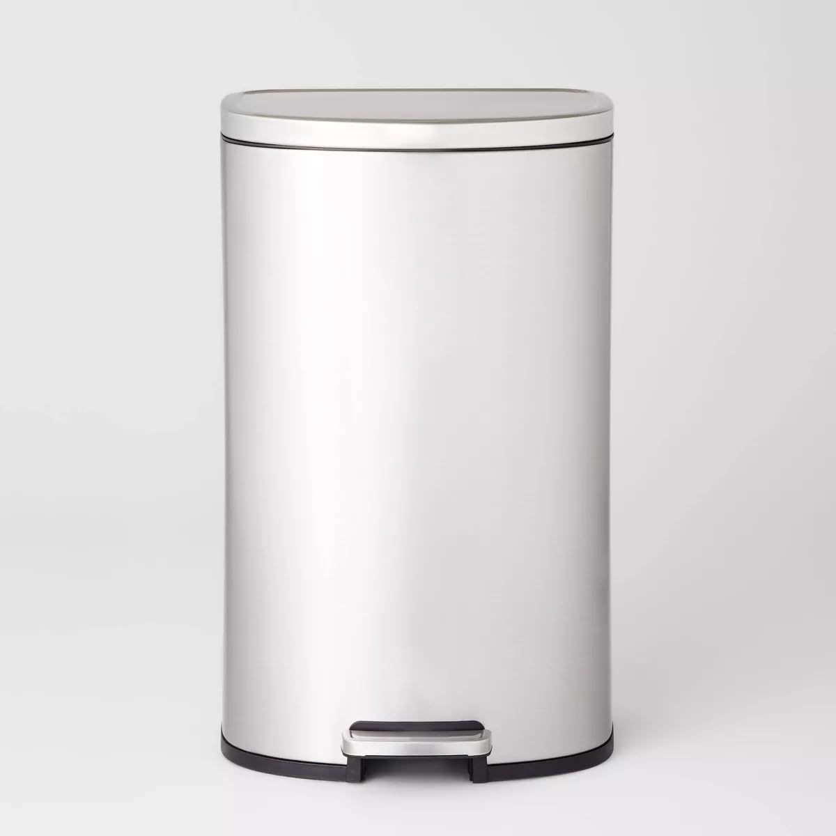 OTLEY 45L D Shape Step Trash Can,Heavy Duty Hands-FreeStainless Steel Commercial/Kitchen Step Trash can, Fingerprin.