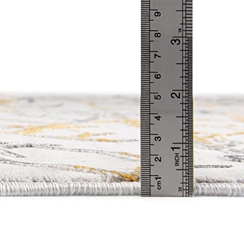 Rugs.com Finsbury Collection Rug β 5' 3 x 8' Yellow and Gray Medium Rug Perfect for Living Rooms, Large Dining Rooms, Open Floorplans