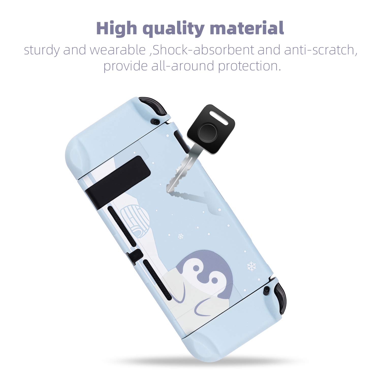 GeekShare Protective Case Slim Cover Case Compatible with Nintendo Switch and Joy Con - Shock-Absorption and Anti-Scratch (Penguin)