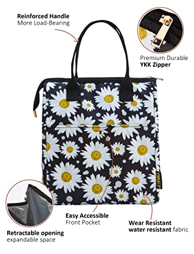 JOYHILL Insulated Lunch Bag for Women, Thermal Lunch Tote Bag, Leakproof Lunch Box Bag Lunch Handbag with Front Pocket, Water Resisted Lunch Bag for Work Picnic