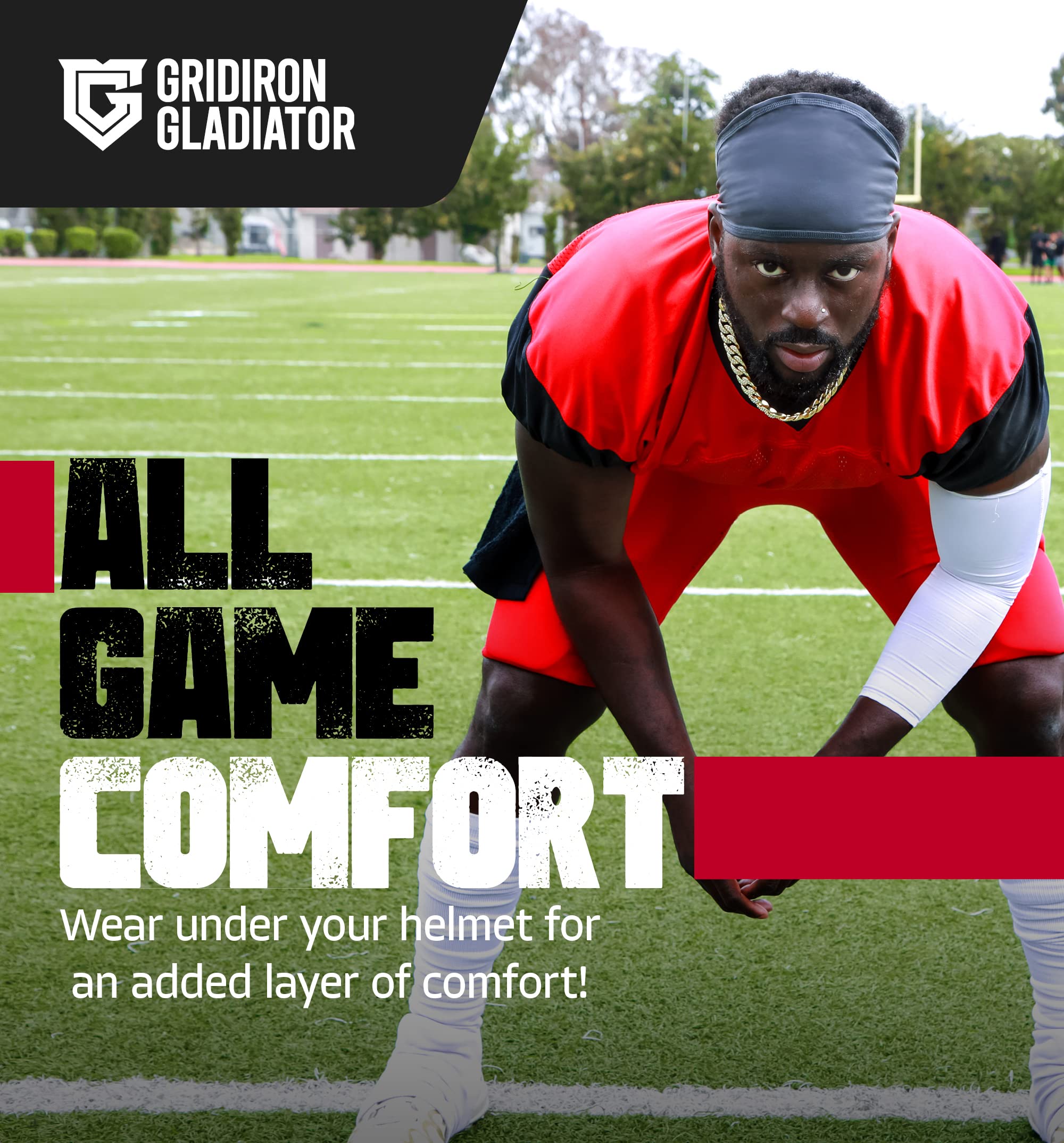 Gridiron Gladiator Skull Bandana - Men's Sports Headwrap for Workout and Football