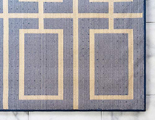 Unique Loom Marilyn Monroe Glam Collection Area Rug - Deco (5' 3' x 8' Rectangle, Navy Blue Gold/ Gold)