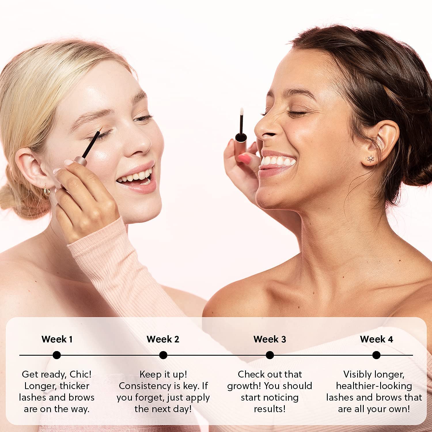 ForChics ForLash Eyelash Growth Serum Bundle with ForBrow Eyebrow Growth Serum - Fuller, Thicker, and Longer Eyelashes & Eyebrows | Organic & Natural | Vegan & Cruelty-Free Formula - [0.10 fl. oz/3ml]