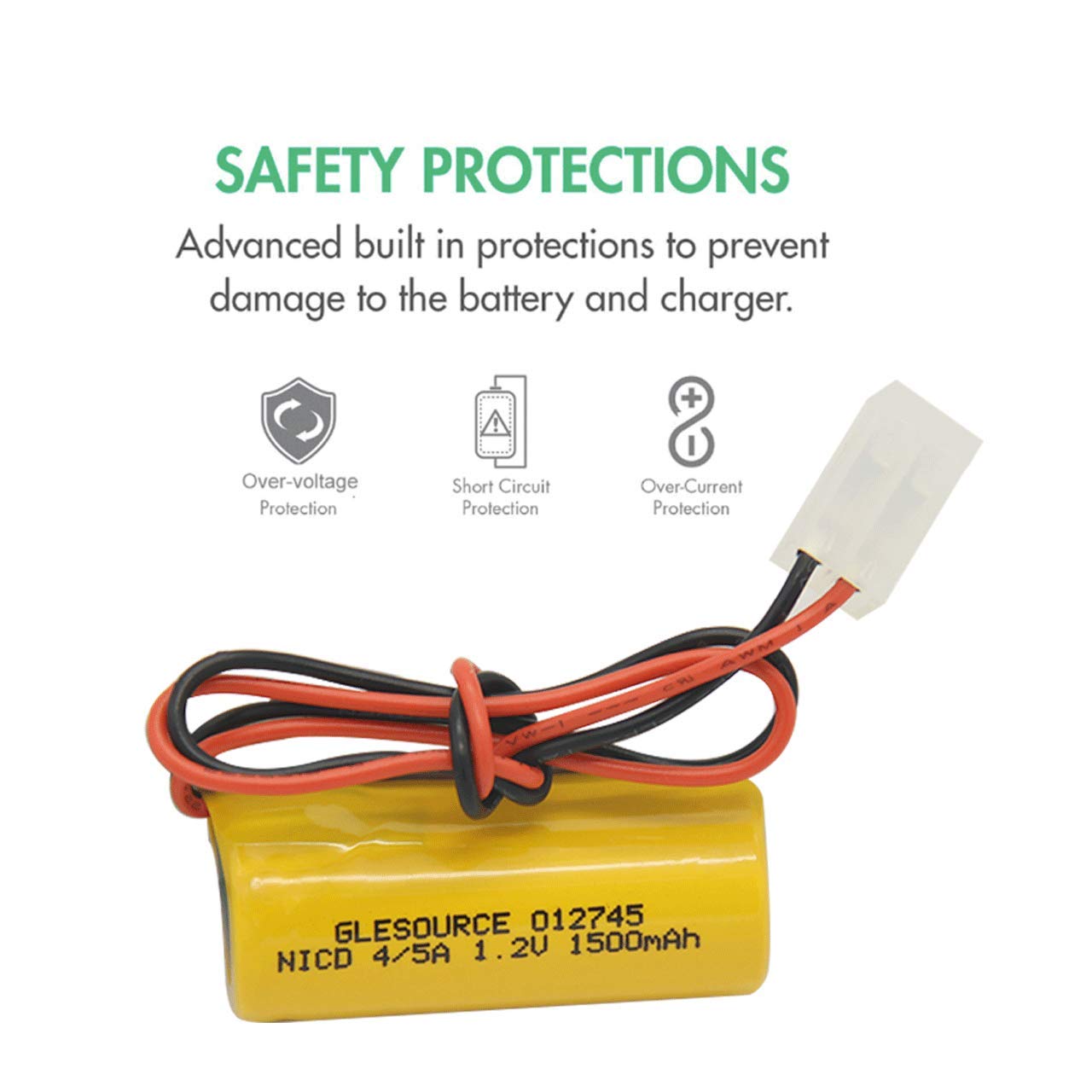 GLESOURCE 1.2V 1500mAh Emergency Lighting Replacement Battery - Replaces T&B 012745, 12745, Interstate - NIC1056, Teig - 850069,CUSTOM-85,OSA117(2 Pack)