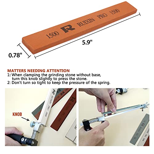 RUIXIN PRO 8 Pcs Knife Sharpening Stones for RUIXIN PRO RX-008 RX-009 Knife Sharpener Fixed-Angle Kit, Professional Whetstone Set Without Base: 180/400/800/1500/2000/3000/5000/10000 Grit