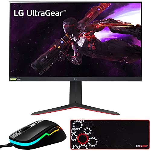LG 32GP850-B 32" Ultragear QHD Nano IPS 165Hz HDR Monitor + G-SYNC Compatibility Bundle with Deco Gear Wired Gaming Mouse and Deco Gear Large Extended Pro Gaming Mouse Pad