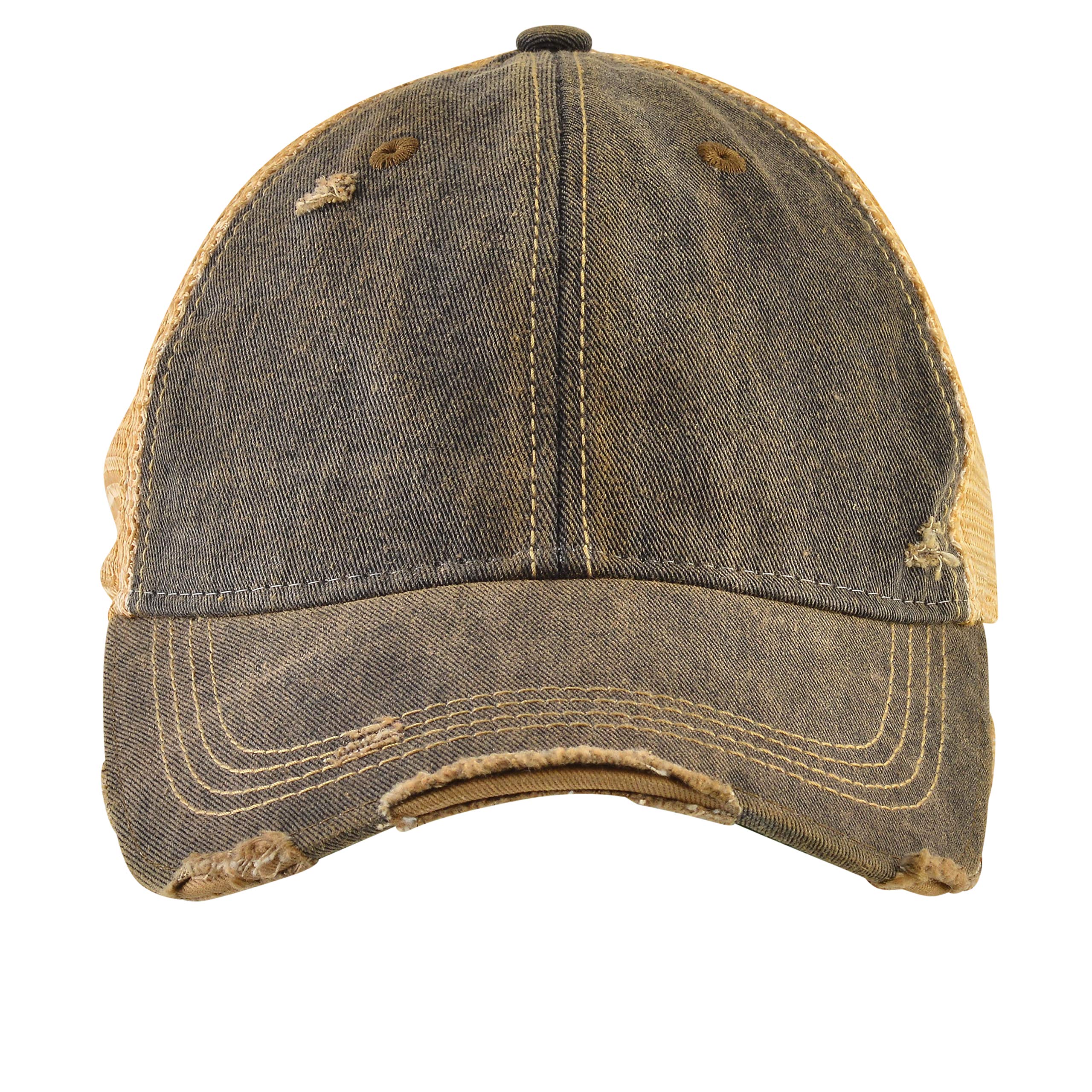 Gritty Bull Vintage Distressed Baseball Cap – Unstructured Fit Adjustable Snapback Hat for Men & Women Black