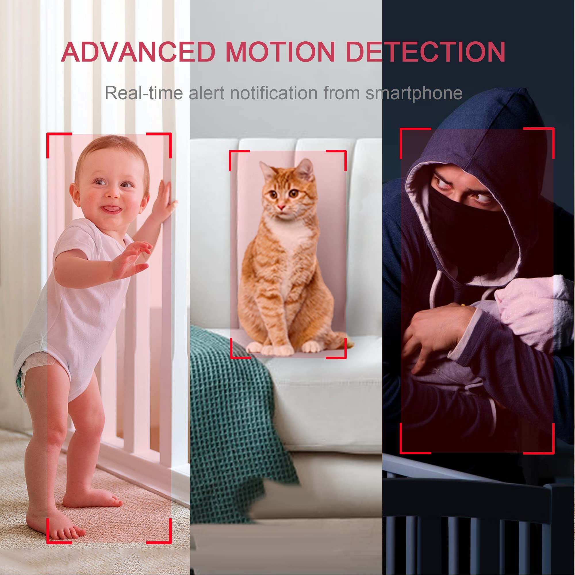 LaView Security Cameras 4pcs with 4pcs SD Card, Home Security Camera Indoor 1080P, Wi-Fi Cameras for Pet, Motion Detection, Two-Way Audio, Night Vision, Works with Alexa, iOS & Android & Web Access