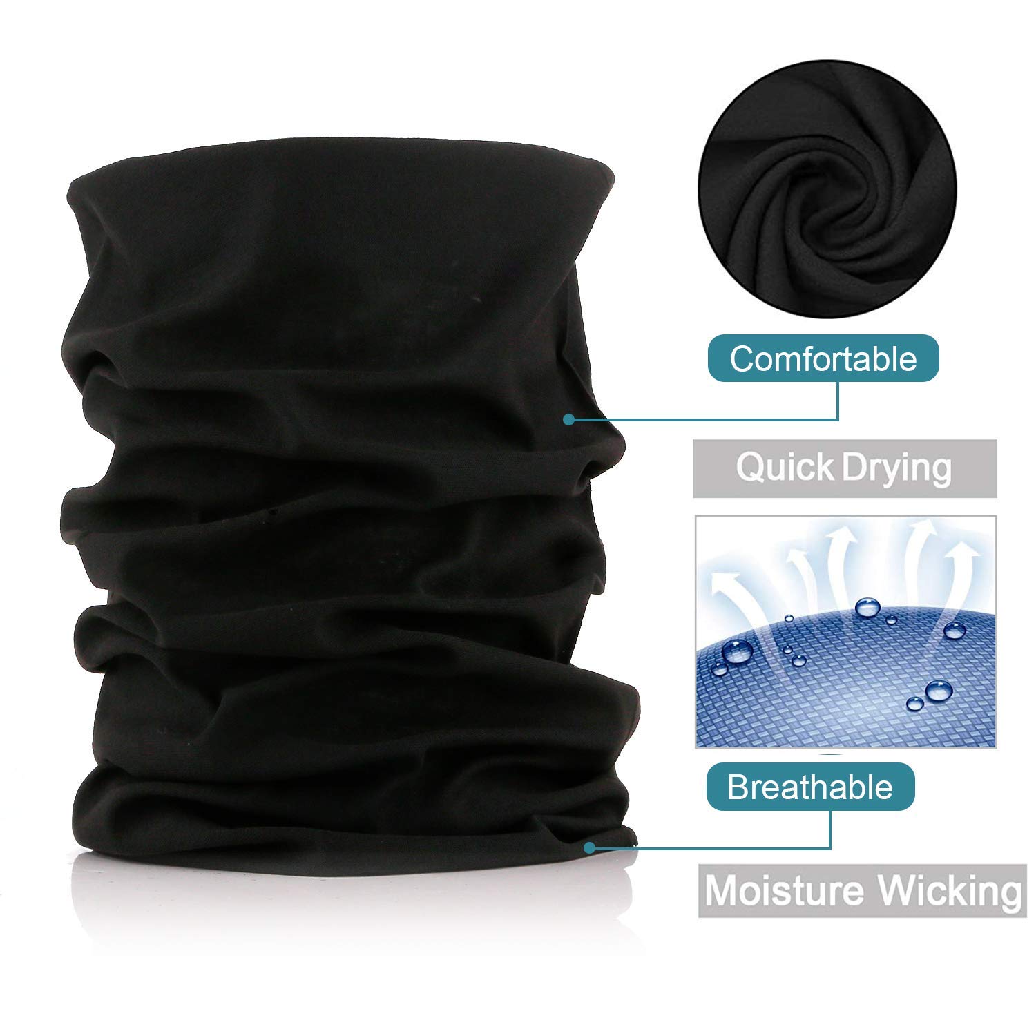 Elimoons 3P Neck Gaiter Breathable Bandana Mask Cycling Half Face Mask Men Women