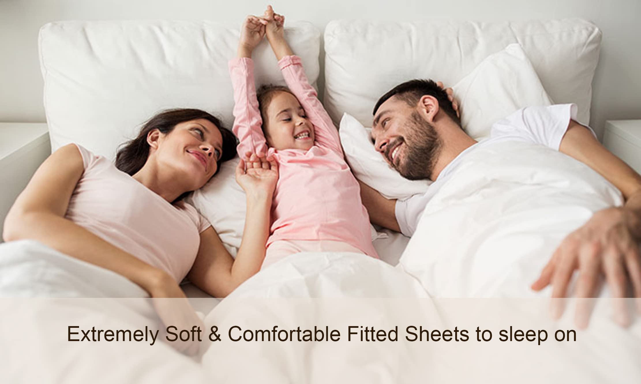 Dormir Light Blue Queen Sheets Set Cotton 400 Thread Count, Sateen Weave Long Staple Cotton 4 Piece Bed Sheet Set, 16 inches Deep Pocket Queen Sheet Set