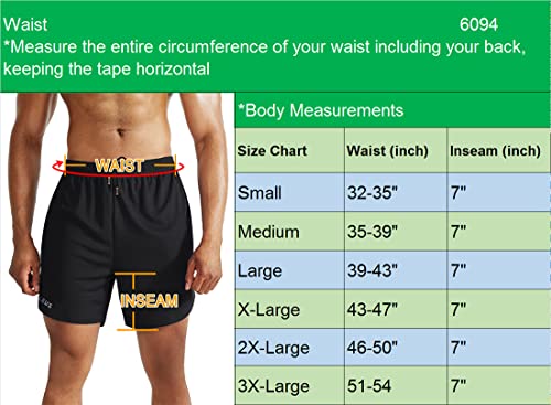 NELEUS Men's 2 in 1 Running Shorts with Liner,Dry Fit Mesh Gym Workout Shorts with Pockets,3 Pack,6094,Black/Grey/White,L