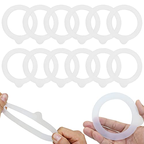 JUN 12 Pcs Replacement Silicone Jar Gaskets Food Grade Rubber Seals Airtight Silicone Gasket Sealing Rings 3.75 Inches(White)