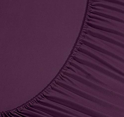 Elegant Comfort Luxury 4-Piece Bed Sheet Set - Luxury Bedding 1500 Premium Hotel Quality Microfiber, Wrinkle Resistant Cool & Breathable, Easy Elastic Fitted, Queen, Plum-Purple