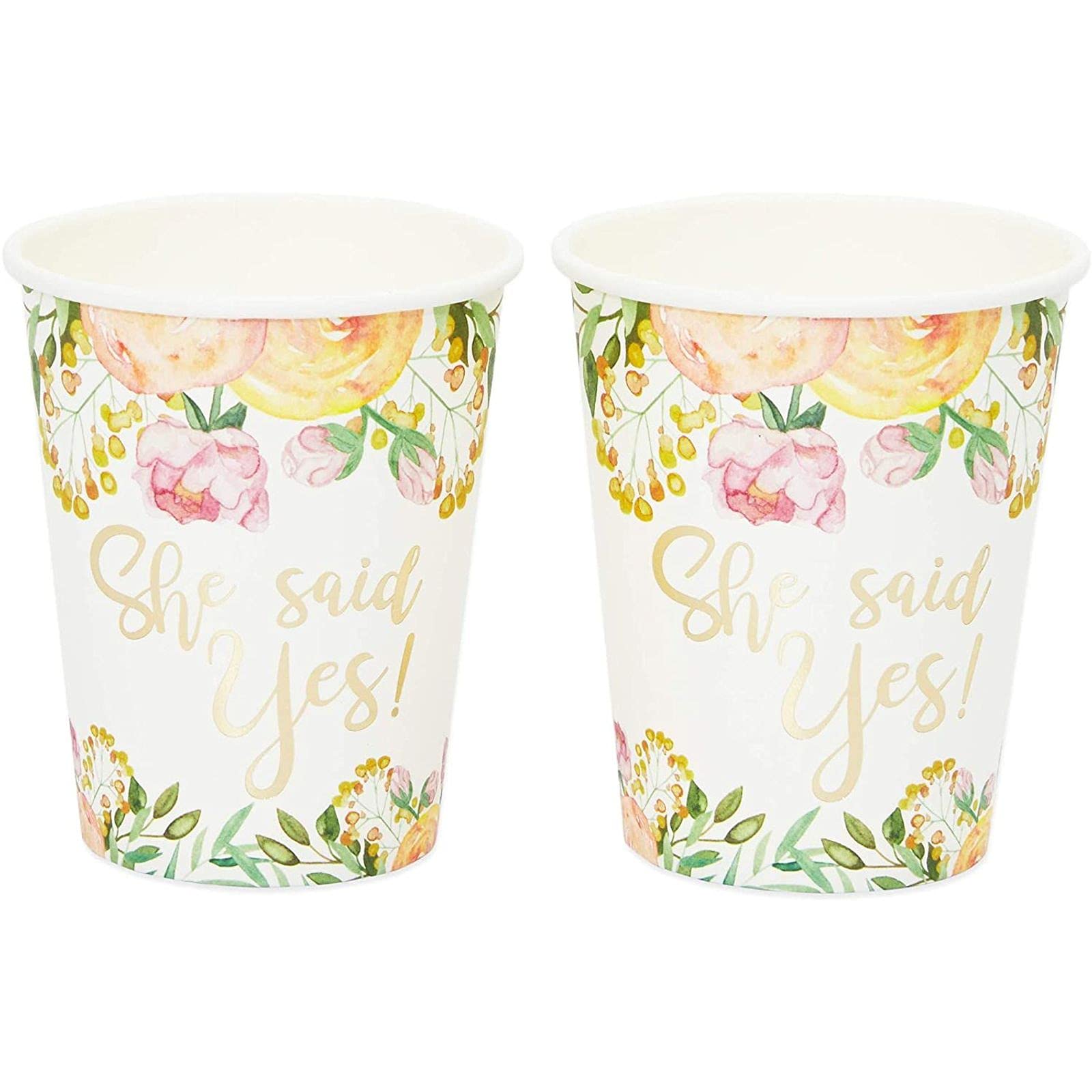 Sparkle and Bash Bridal Party Pack, Includes Paper Plates, Napkins, Cups, Cutlery, Banner, and Plastic Tablecloth (Serves 24, 146 Pieces)