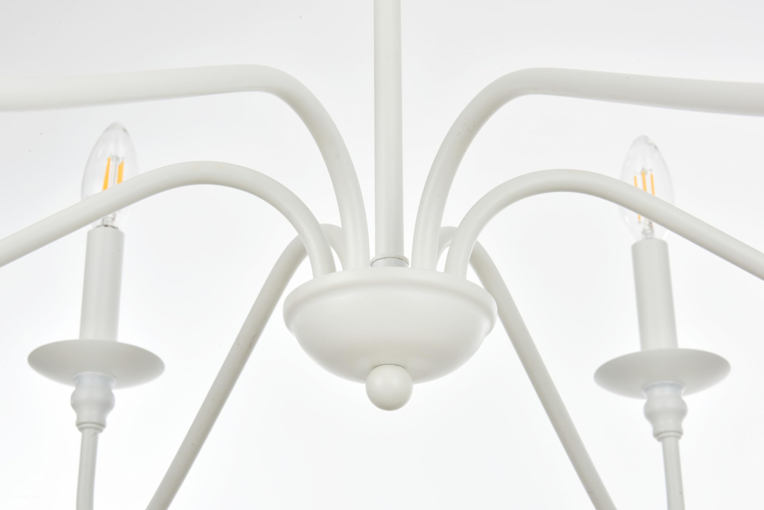 Elegant Lighting Rohan Collection 6 Light Chandelier in Matte Black Finish - 36" D x 19" H