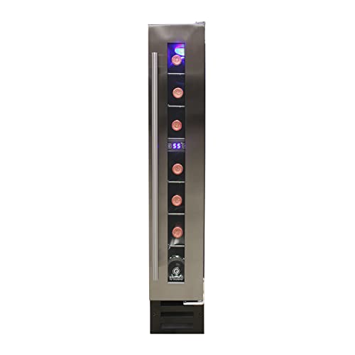 Vinotemp 7 Bottle Built-in Style Wine Cooler with Stainless Steel Door Trim and Dual Pane Glass