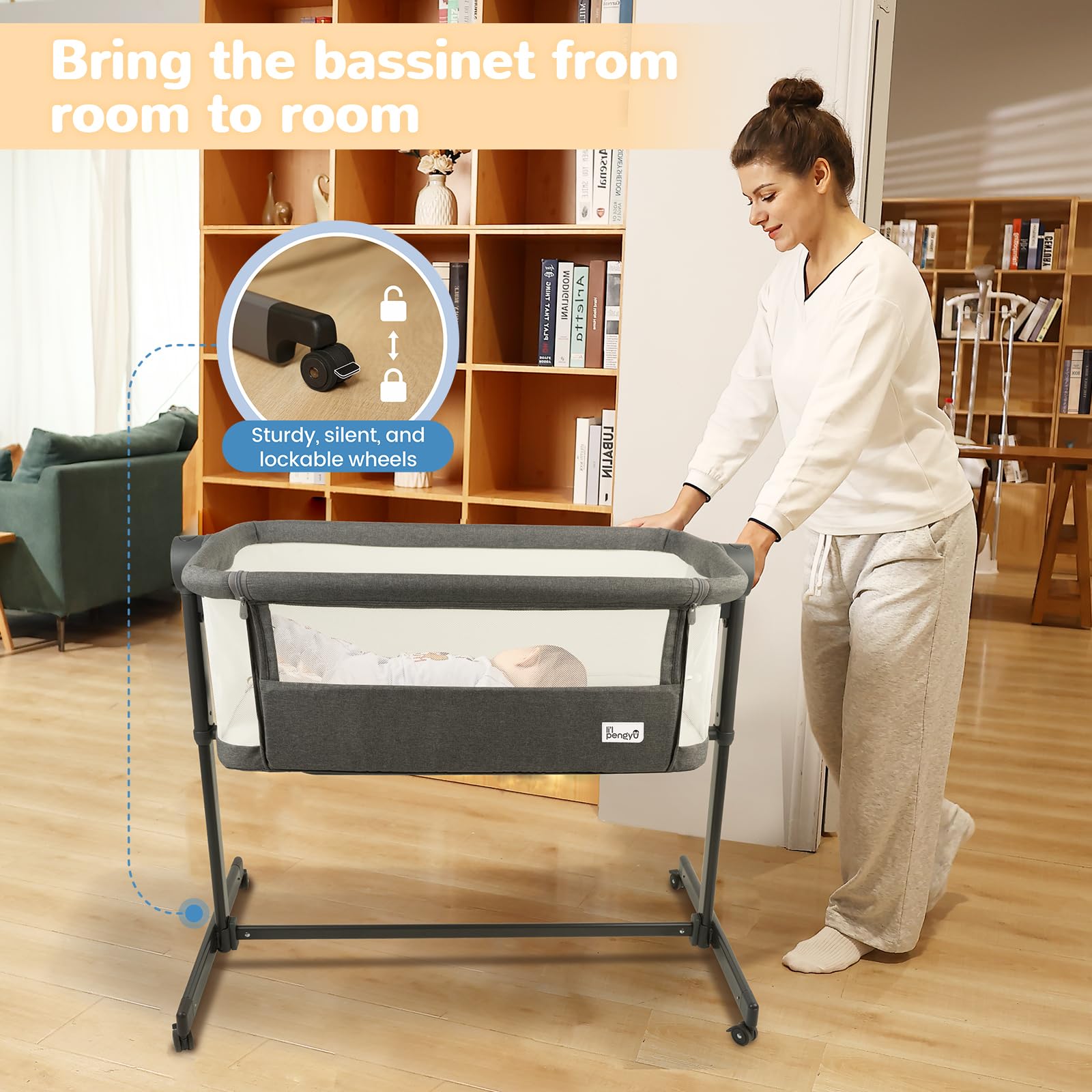 Li’l Pengyu Safer Sleep Bassinet, Comfy Mattress Pad Bassinet Sheet (1 Per Pack)