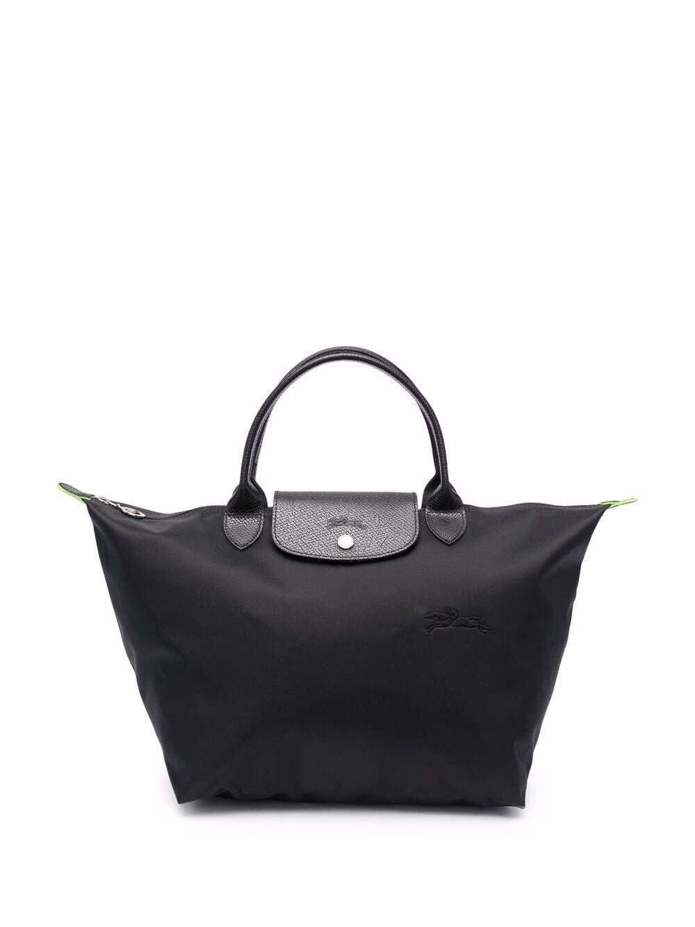 Longchamp Women's Le Pliage Green Medium Top Handle Handbag, Black
