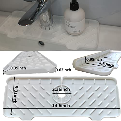 Kitchen Faucet Sink Splash Guard, Silicone Faucet Splash Catcher Mat, Sink Draining Pad Behind Faucet, Sink Splash Drain Drying Pad, Sink Faucet Water Catcher for Kitchen & Bathroom Countertop