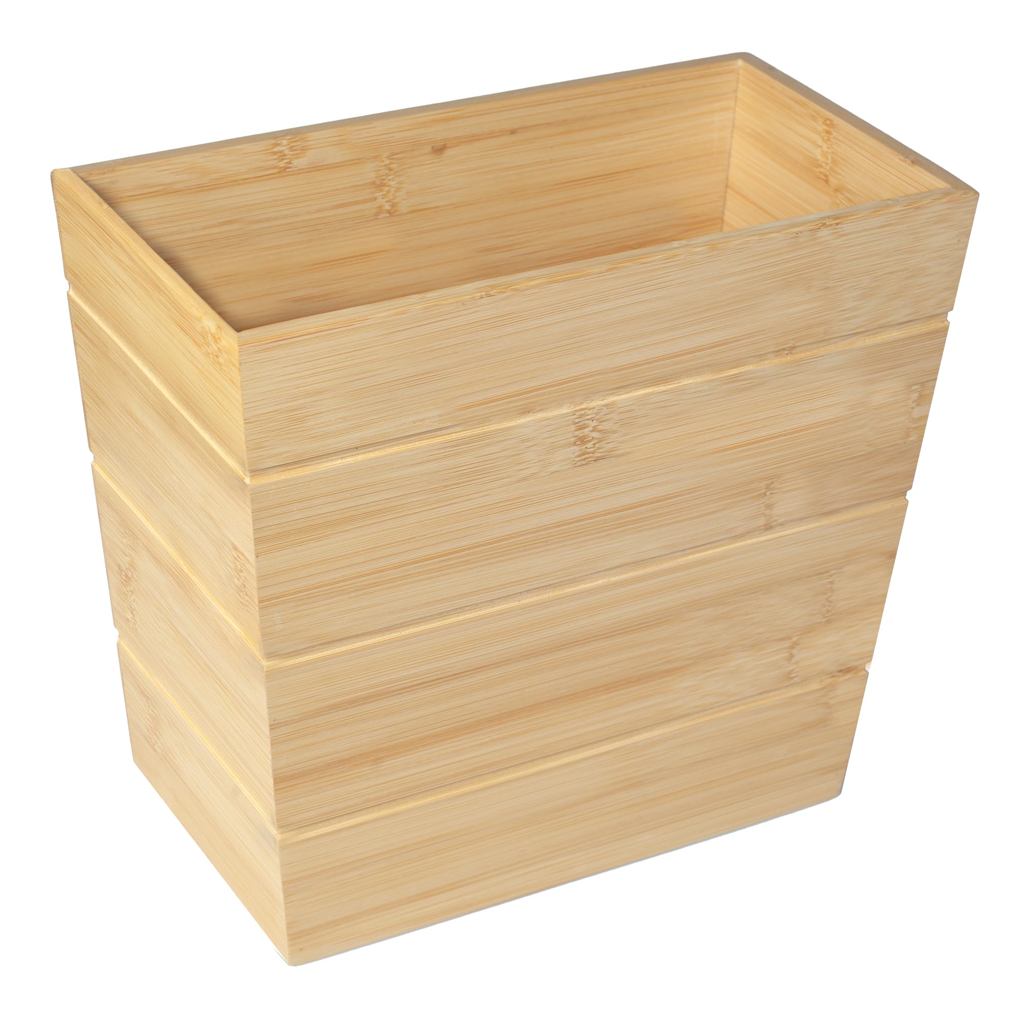 MinBoo Bamboo Waste Basket for Bathroom Trash Can for Bedroom Small Trash Can,Paper Basket for Office Wastebasket Bamboo Decor (10.7" X 9.6" X 5.6")
