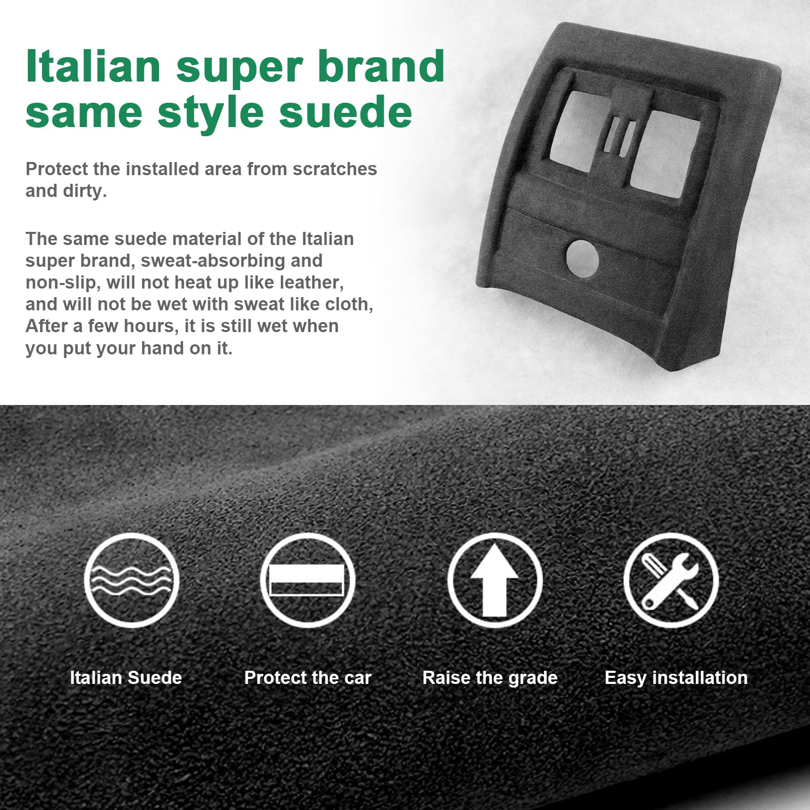 FDAIUN Ac Vent Center Console Rear Outlet Cover with Smoke Lighter Vent Frame,Alcantara Style Interior Accessories for BMW F30 2013 2014 2015 2016 2017 2018 2019 Black
