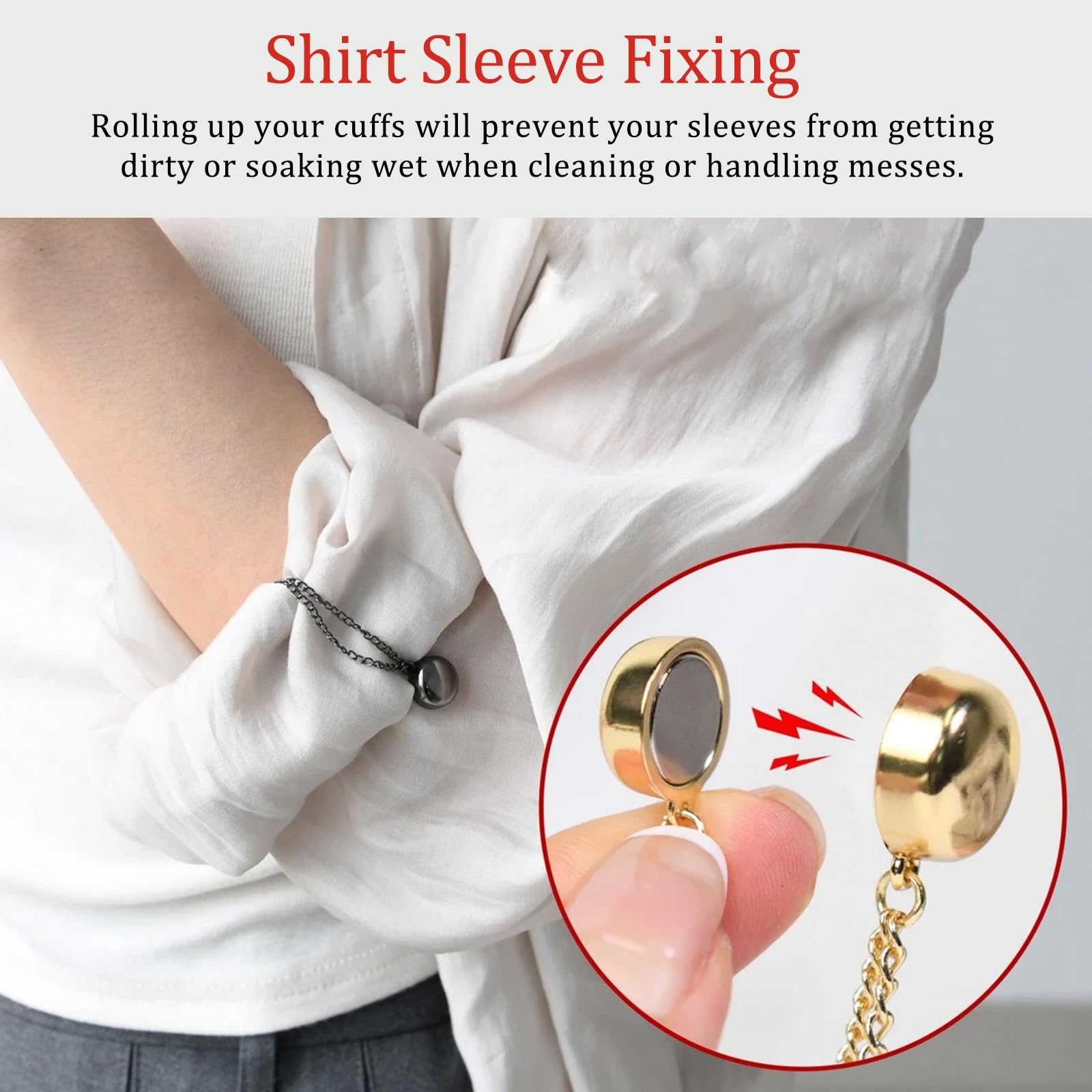 Multi-Function Magnetic Clothing Clips, Magnetic Shirt Clips for Women Clothing, T-Shirt Shortening Magnetic Closure for Cinch T-Shirt Hems, Collar, Pants Hems (8 Pack)