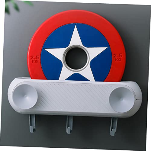 YARNOW 1pc Storage Rack Washcloth Holder Pan Holder Pot Lid Rack Wall Shelf Brackets Pot Lid Holder Pot Lid Storage Rack Wall Organizer Rack Chopping Board Stand Tableware Plastic Grey