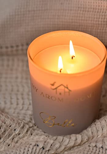 Vanilla Bean | 8 oz | Strong Scented Candles | Natural Soy Candle | Premium Strong Scent | Elegant Glass jar | Metal lid | Designer Gift Box | Long Even Burn | Double Wick