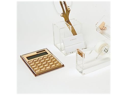 russell+hazel Acrylic Calculator, Clear with Gold-Toned Hardware.25β x 5.875β x 4.375β (51179)